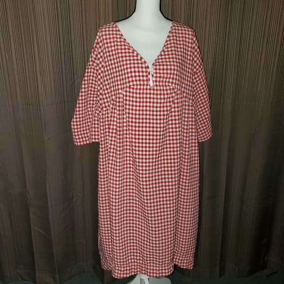 MISSLOOK | Dresses | Nwot Checkered Plus Size Red White Miss Look Dress ...